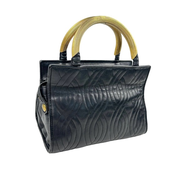Fendi | Bags | Fendi Vintage Black Leather Pasta Hand Bag | Poshmark